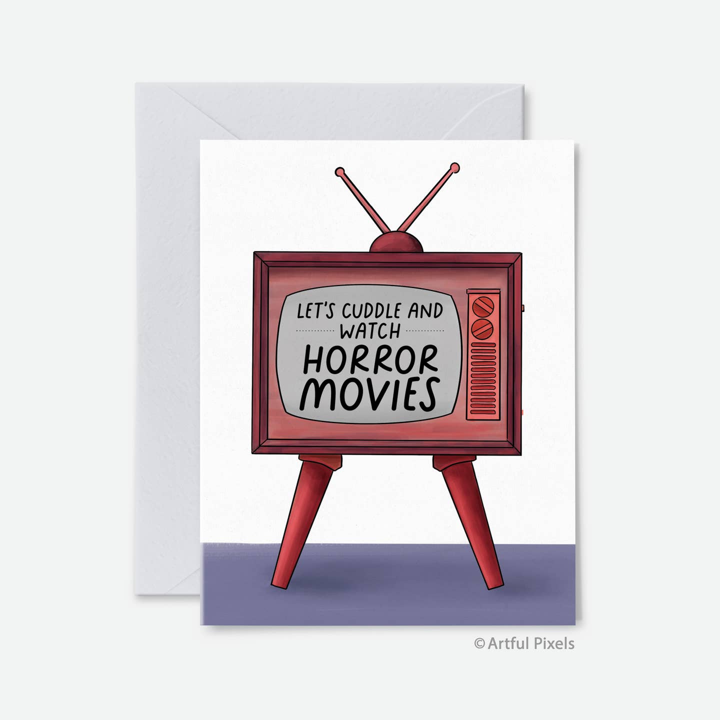 Let's Cuddle and Watch Horror Movies - Love Card | Atomic Horror