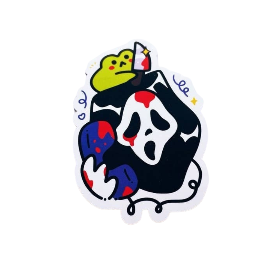 Scream Ghost Face Frog Sticker | Atomic Horror
