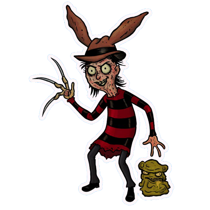 Freddy Krueger Louise Belcher 5x4 die cut vinyl sticker | Atomic Horror