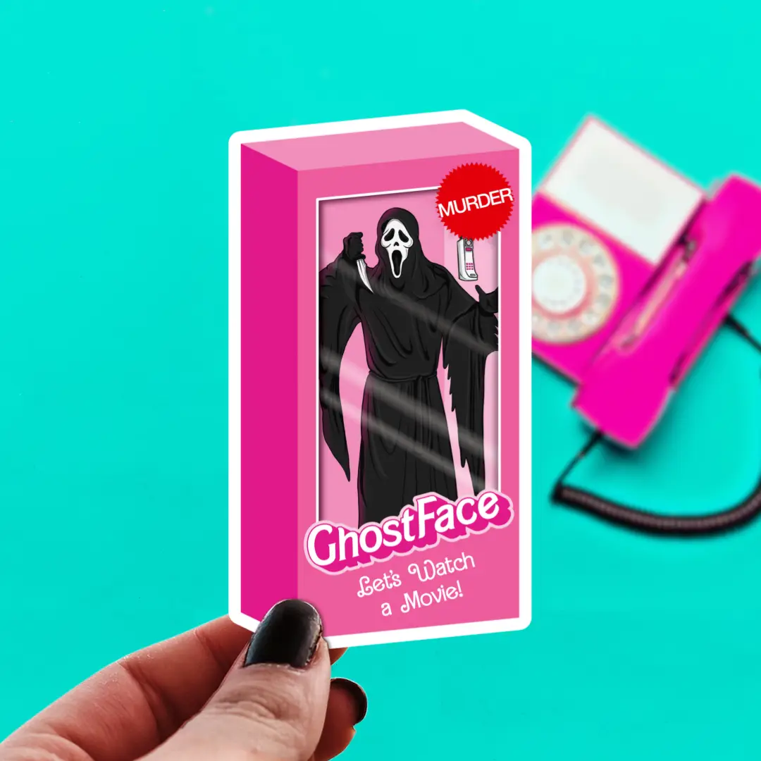 Barbie Box Ghost Face Sticker | Atomic Horror
