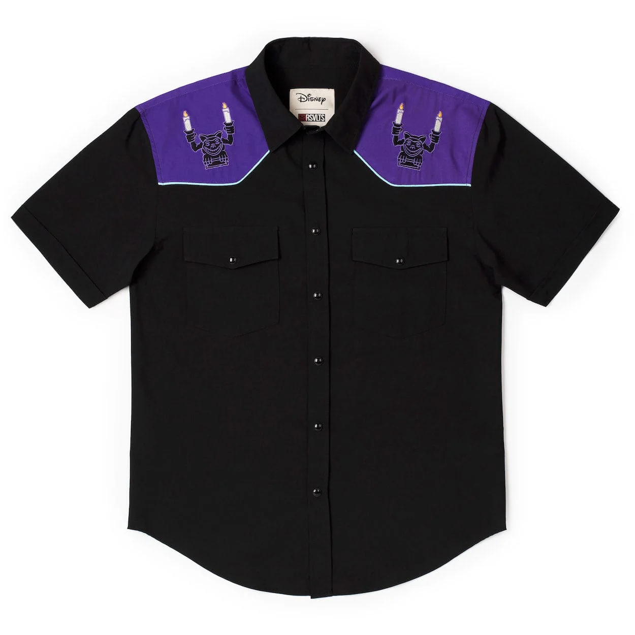 Disney’s Haunted Mansion “Fright This Way” RSVLTS Short Sleeve Button ...