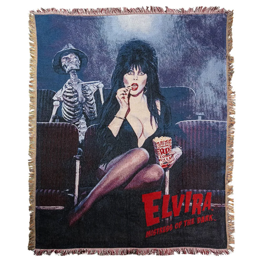 Elvira Popcorn Tapestry Throw Blanket | Atomic Horror