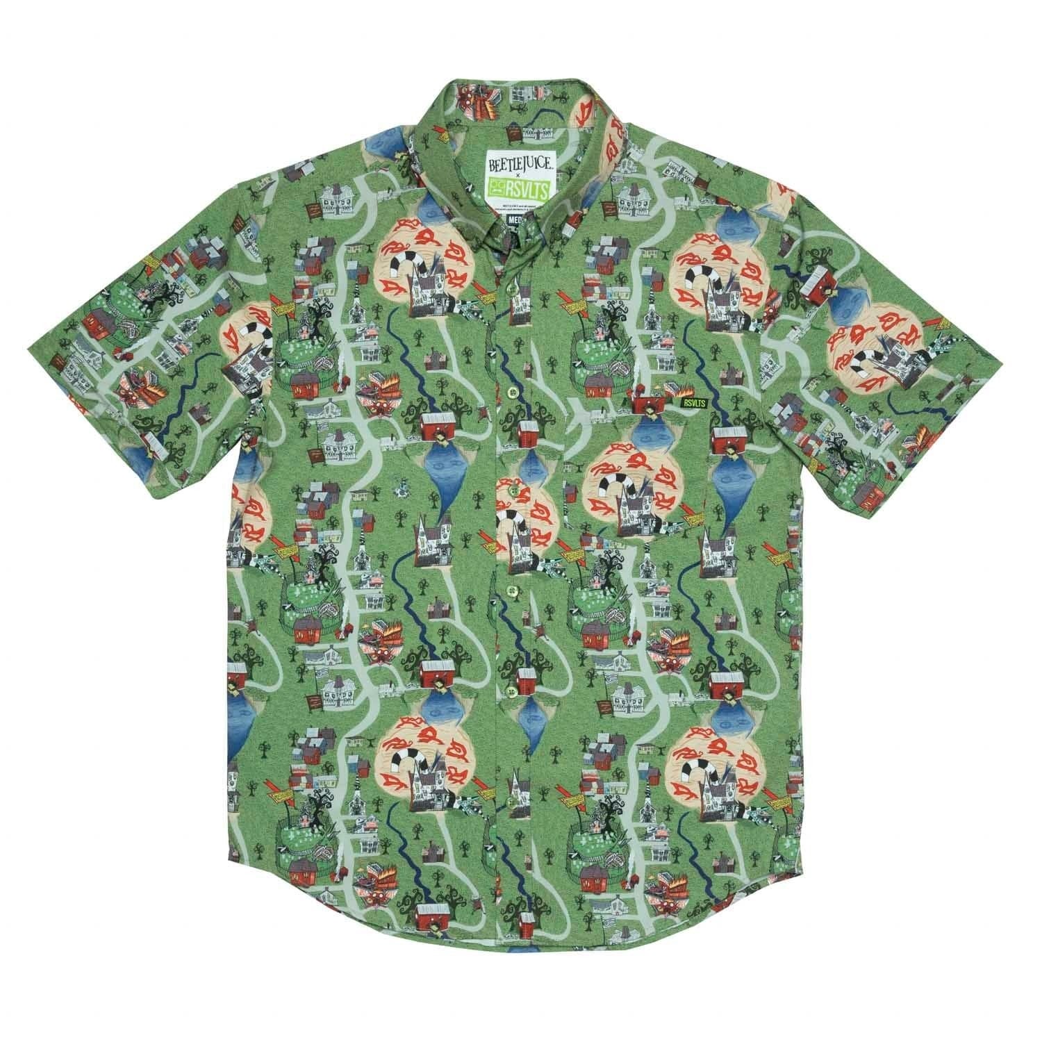 Beetlejuice "Terror of West River" RSVLTS Short Sleeve Button Up ...