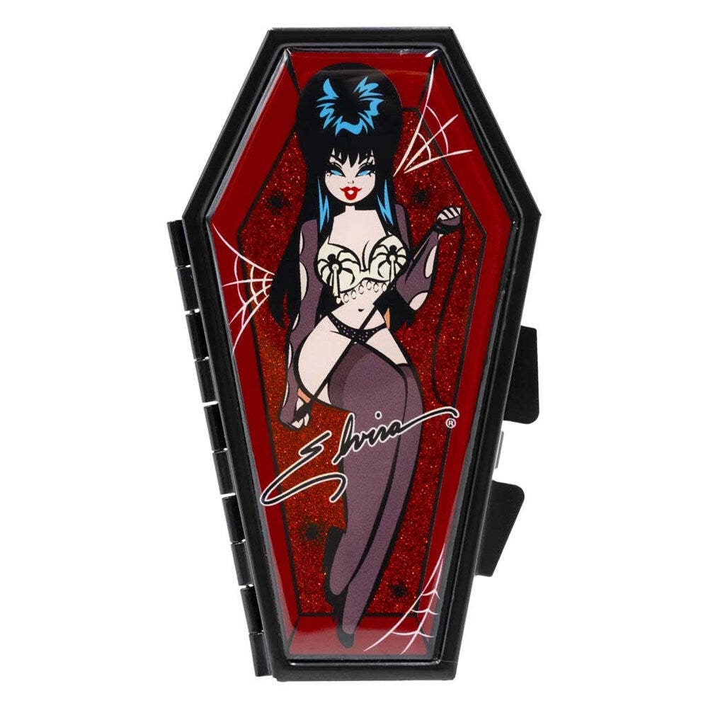 Elvira Spider Red Glitter Coffin Compact | Atomic Horror