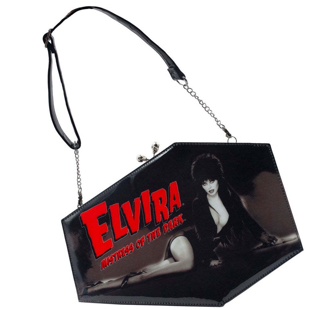 Elvira Skull Kiss Lock Deluxe Coffin Handbag | Atomic Horror